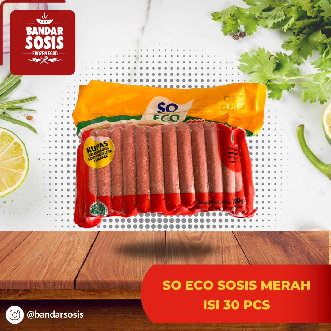 SO ECO SOSIS MERAH ISI 30 PCS - Bandar Sosis